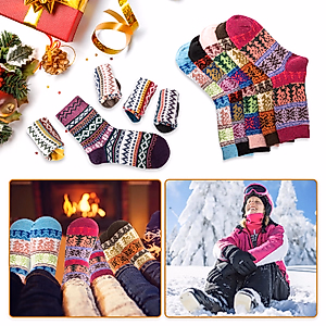 HiTauing 10 Pack Women Socks Winter Wool Sock Gifts for Women Soft Warm Thick Cozy Crew Socks Christmas Gifts Socks One Size