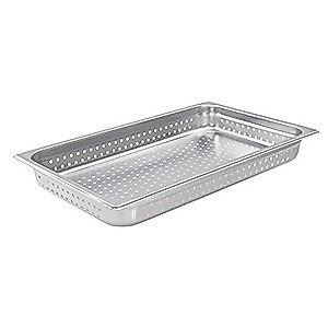 Winco SPJH-102PF, 2-1/2-Inch Full-Size Perforated Steam Pan, 22 Gauge Stainless Steel Sheet Pan, Serving Hotel Pan, NSF