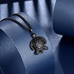 beautlace Turtle Necklaces Celtic Knot Pendant Black Gun Plated Animals Pendant Necklace Jewelry Gifts for Men and Women KP0063K