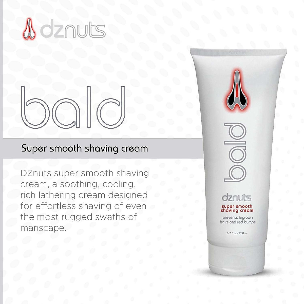 dznuts - Bald Super Smooth Shaving Cream - Prevents Razor Burns, Ingrown Hairs, Cooled and Moisturized Skin - 6.7 fl. oz, 3 Pack