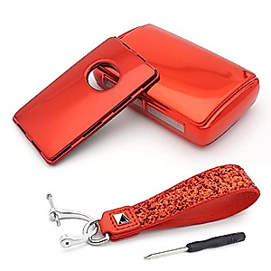 Royalfox(TM) 2/3/4 Buttons TPU Smart keyless Side Buttons Remote Key Fob case Cover for 2019 2020 Mazda 3, Mazda 3 Hatchback, 2020 Mazda CX-5, CX-30 (red)