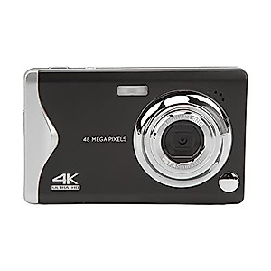Compact Digital Camera, Built in Fill Light 4K Intuitive Buttons 1080P Digital Camera 16X Zoom with Type C Port for Camping for Teens (Black)