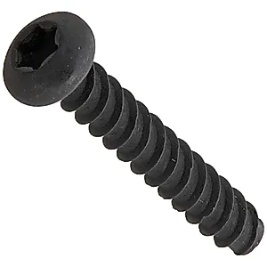 Small Parts 0608LTPB Steel Thread Rolling Screw for Plastic, Black Oxide Finish, Pan Head, Star Drive, #6-19 Thread Size, 1/2" Length (Pack of 100)