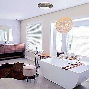 Homewerks 7117-01-BN Bathroom Integrated LED Light Ceiling Mount Exhaust Ventilation 1.1 Sones 80 CFM, Bath Fan Brushed Nickel