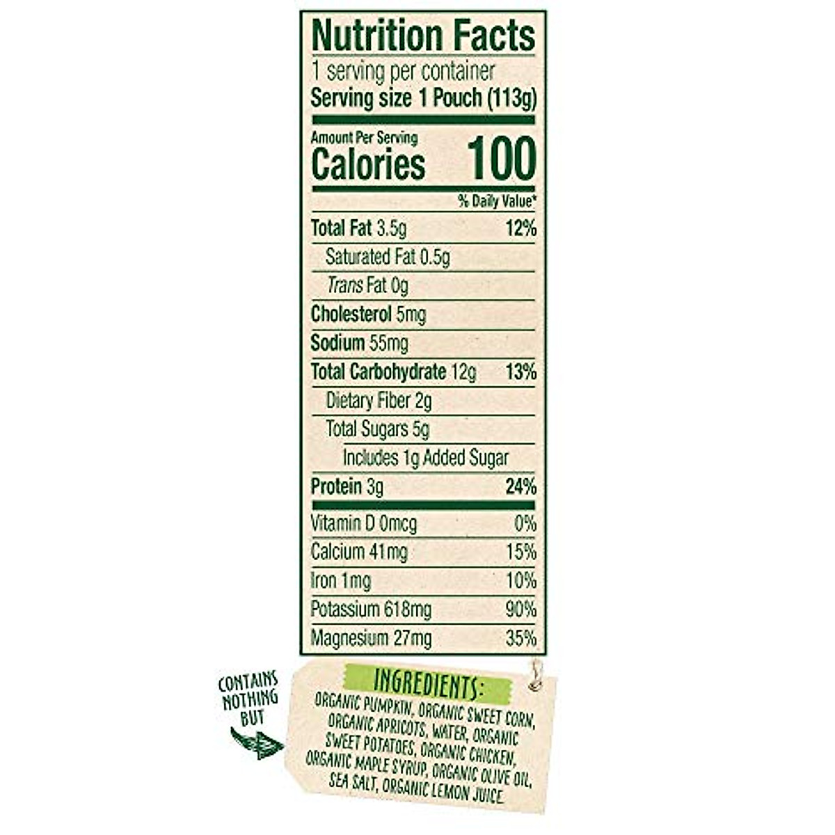 Sprout Organic Baby Food Pouches Stage 3, Organically Sourced Meat Protein, 4 Ounce (Pack of 12)