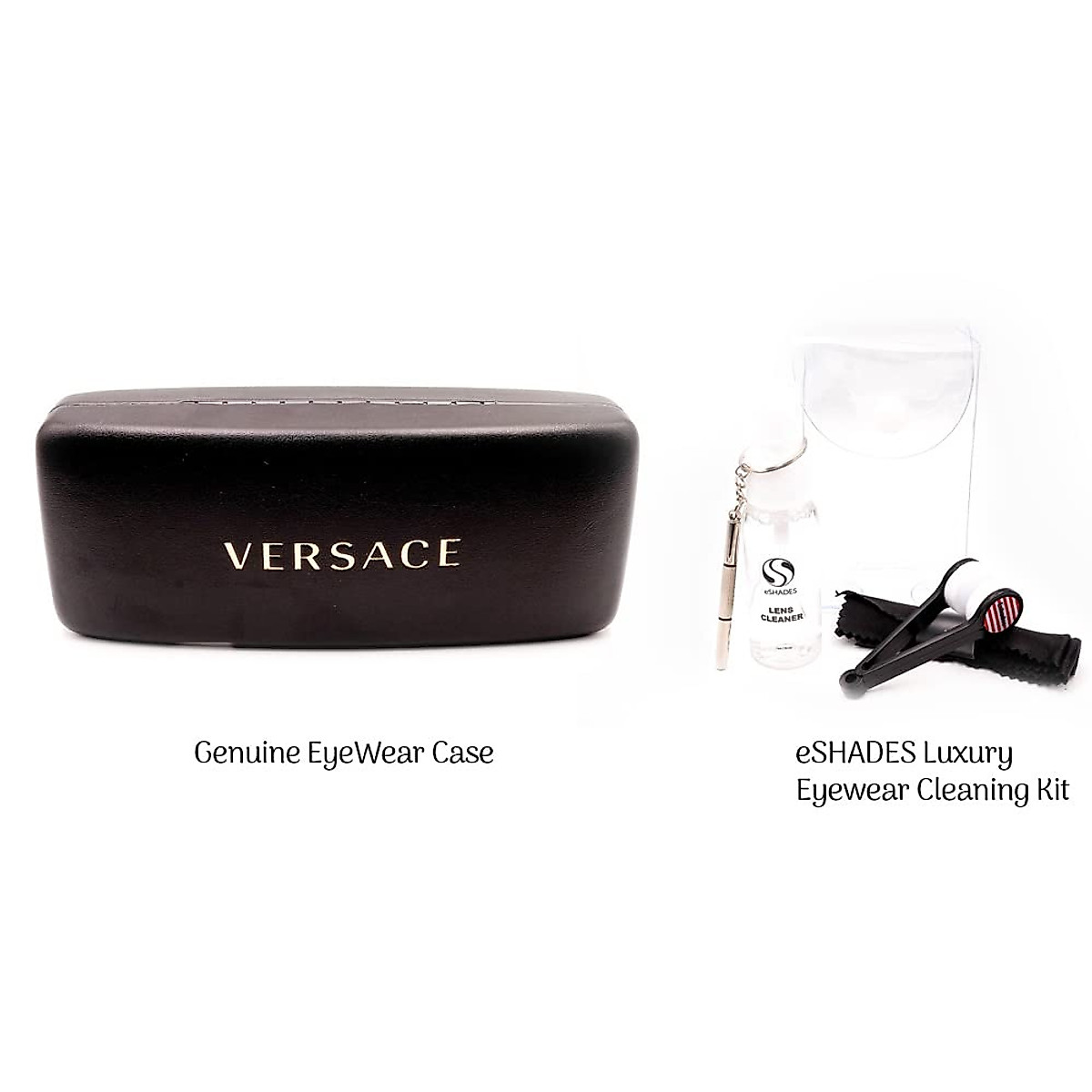 Versace Eyeglass Case + Bundle with eSHADES Luxury Eyewear Kit