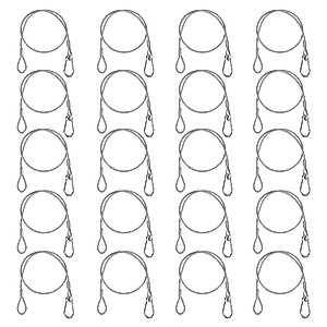 Stage Lights Safety Cable, 20PCS WorldLite Premium 110lb Load Duty and 4mm in diameter Safety Cable, 26’’ Stainless Steel Safety Rope for Stage Lighting Party or DJ Lighting