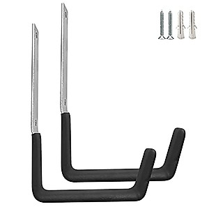 GeeWatom Heavy Duty Steel Utility Hooks, 4 Pack, Wall Mount, 50lbs Weight Capacity, Rust Resistant, Adjustable Easy Install, for Garage, Shed, Workshop Storage and Organization