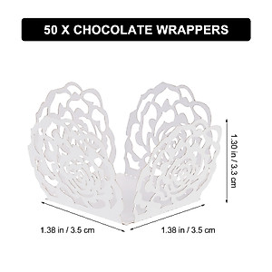 Alipis Chocolate Box Gift Chocolate Box Gift 50pcs Truffle Wrappers Paper Chocolate Paper Candy Cups Small Hollow-out Flower Truffle Wrappers Liners Cups Cupcake Liners
