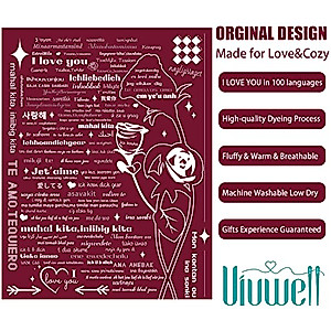 Gifts for Mom, I Love You Blanket 100 Languages Soft Fleece Blanket Mom Gifts from Daughter Son Valentines Day Gifts for Women Wife Birthday Gift Throw Blanket 65”x 50”