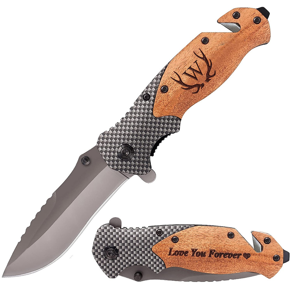 Fodiyaer Gifts For Men - Engraved Pocket Knife With Gift Box - Perfect for Christmas, Fathers Day, Birthday, Anniversary, Graduation.