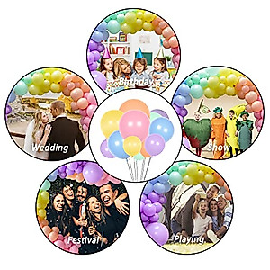 Pastel Balloon Garland Kit, JOGAMS 126 Pack Rainbow Balloon Arch, 5/12/18 Inch Assorted Color Balloons Set for Birthday Party Wedding Anniversary Baby Shower Pastel Party Decorations