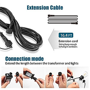 L.A. NOVA Outdoor String Lights Dimmable 48ft with 15 Plastic Edison LED Bulbs, Extendable & Dimmable, 2 Replacement Filaments for Patio, Cafe, Party, Porch