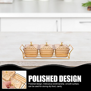 Cabilock Dry Fruit Tray with Lid Divided Snacks Dish Serving Plate Appetizer Plate with Tray Party Nuts Plate Food Storage Box Containers (3-Grid)