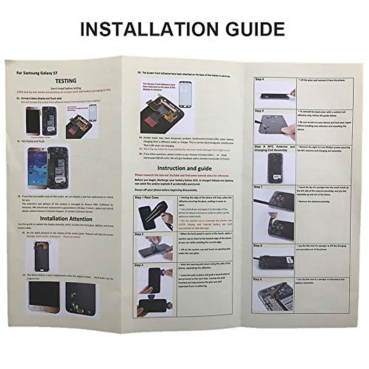 Display Touch Screen (AMOLED) Digitizer Assembly with Home Button for Samsung Galaxy S7 (5.1 inch) All Models G930 G930A G930P G930T G930V G930R4 G930F G930W8 G930U (Repair Tools) (BLACK)