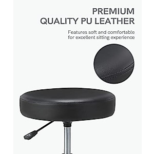 KLASIKA Rolling Drafting Stool Chair with Height Adjustable Base for Office and Massage Spa Medical Salon Tattoo Beauty Barber