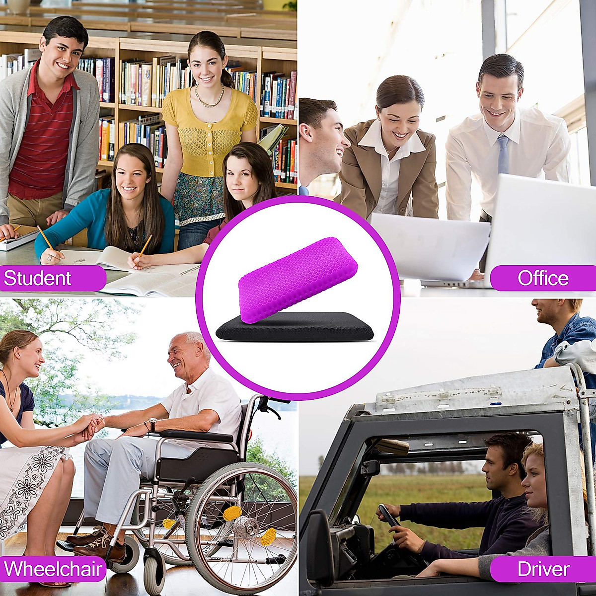 Gel Seat Cushion for Long Sitting (Super Large & Thick), Soft & Breathable, Gel Cushion for Wheelchair Reduce Sweat, Gel Chair Cushion for Hip Pain, Gel Seat Cushion for Office Chair More Comfortable