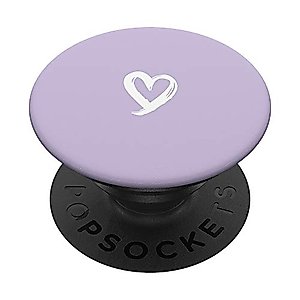 White Minimalist Heart Light Pastel Purple PopSockets Swappable PopGrip