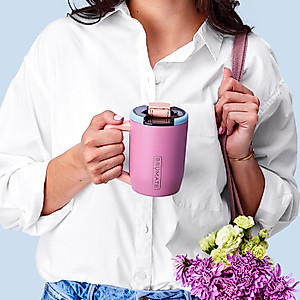 BrüMate Müv - 15oz 100% Leak Proof Insulated Coffee Mug with Handle & Lid - Stainless Steel Coffee Travel Mug - Double Walled Coffee Cup (Lilac Dusk)