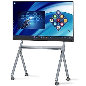 LINGHUFOX 75 Inch Smart Board, 4K UHD Touch Screen Digital Whiteboard with Open App Ecosystem, All-in-One Electronic Interactive Whiteboard for Classroom Office Home(Board+Movable Stand+Wall Mount)