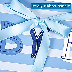 Loveinside Baby Boy Gift Bag with Tissue Paper and Greeting Card for Baby Shower, New Parents, and More - 16.5" x 12.6" x 5.7", 1 Pcs