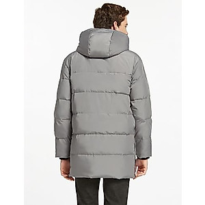 Orolay Men's Thickened Down Jacket Hooded Winter Coats with 6 Pockets Grey L