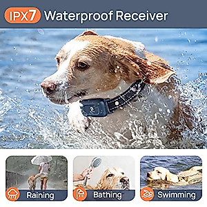 Bousnic Dog Shock Collar with Remote - Electric Training Collar for Large Medium Small Dogs (8-120lbs) Waterproof Rechargeable with Beep Vibration Safe Shock and 1000FT Control Range