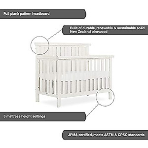 Sweetpea Baby Red Wood 4-in-1 Convertible Crib in Weathered White, Greenguard Gold Certified