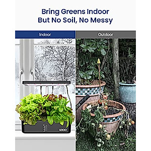 iDOO Hydroponics Growing System 12Pods, Indoor Garden with LED Grow Light, Plants Germination Kit, Built-in Fan, Automatic Timer, Adjustable Height Up to 11.3" for Home, Office