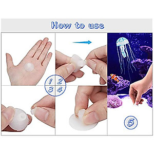 WishLotus 2 PCS Jellyfish Fish Tank Decorations, Simulation Jellyfish Plant Ornament, Fish Tank Jellyfish Glow Decorations, Fish Tank Decorations for Various Aquarium (S, Pink)