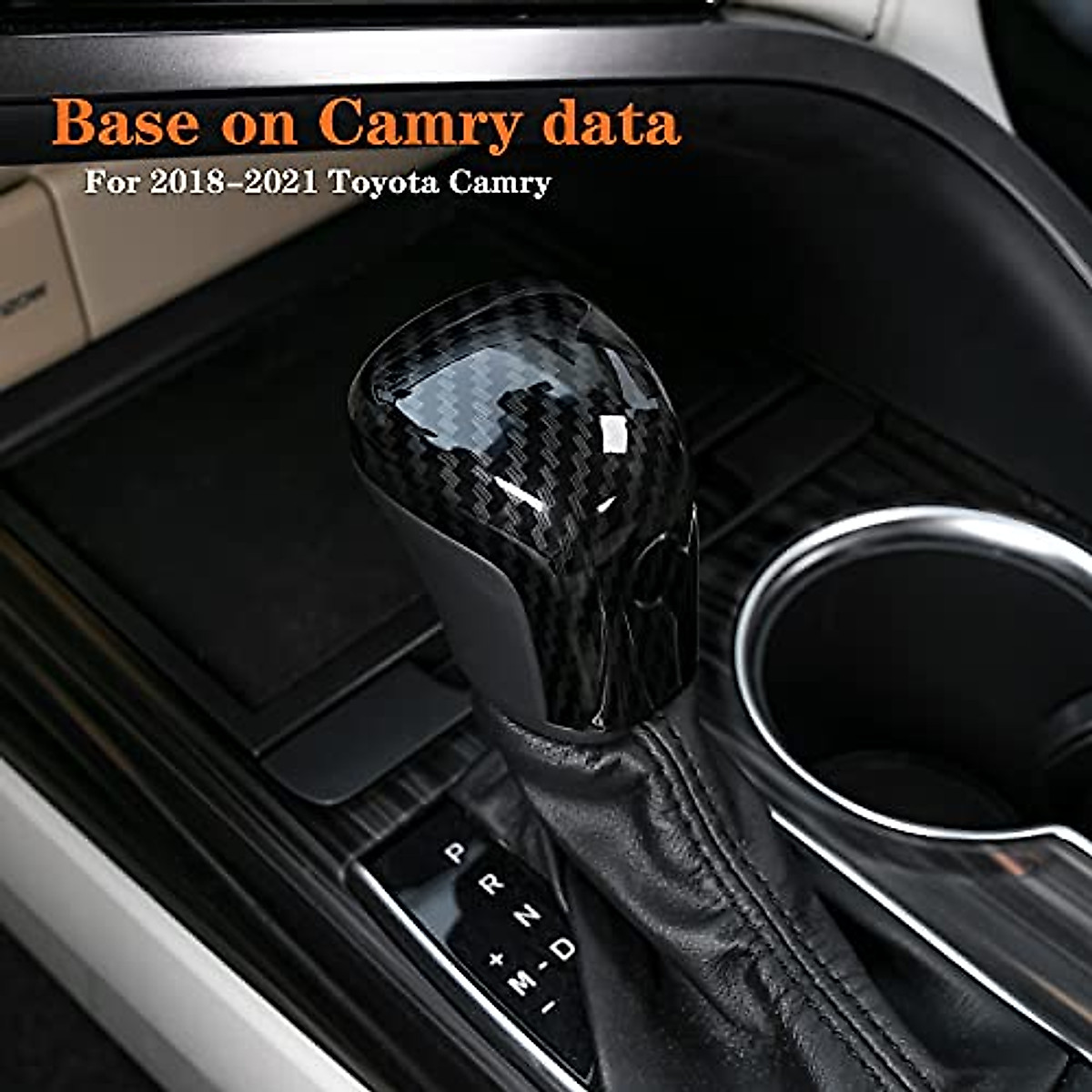 CKE for Toyota Camry 2023 2022 2021 2020 2019 2018, for Corolla Sedan Avalon 2022 2021 2020 2019 Accessories Auto Gear Shift Knob Cover Trim Cap Protector Interior Sport Style - Carbon Fiber Grain
