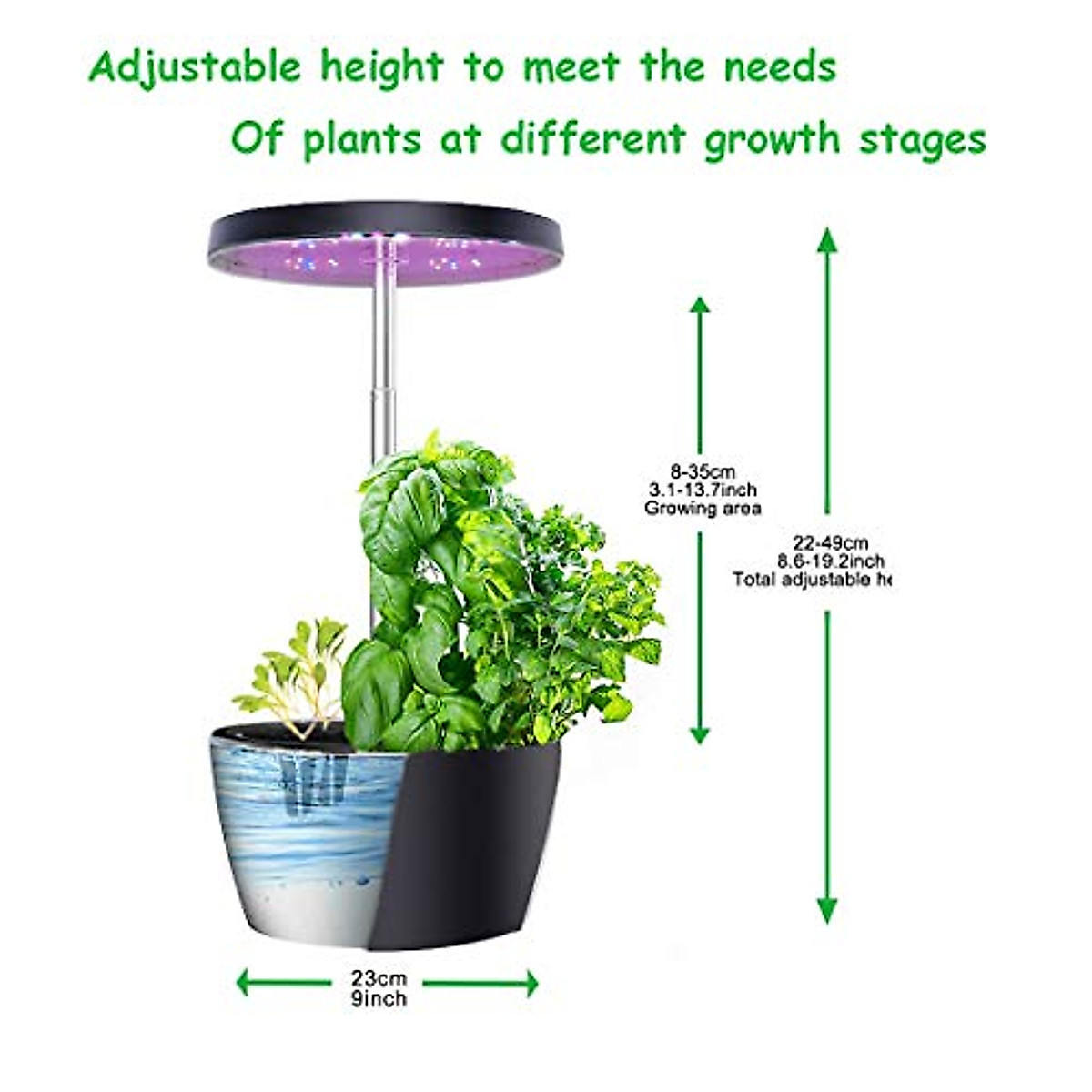 Hydroponics Growing System, 4 Pods Indoor Herb Gardening System with LED Grow Lights, Automatic Timer and Pump, Hydroponic Plant Germination Kits for Vegetable/Lettuce
