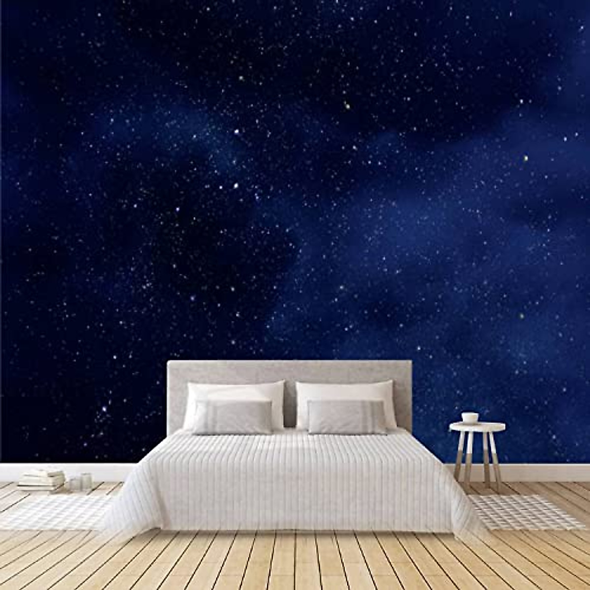 Night Sky Stars Soft Milky Way Universe as Texture Peel and Stick Wallpaper Removable Self-Adhesive Large Wallpaper Roll Wall Mural Sticker Home Decor for Living Room Bedroom