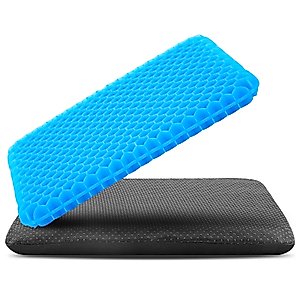 Renyqatt Gel Seat Cushion,with Non-Slip Cover,1.65inch Double Thick Office Chair Seat Cushion,Breathable Honeycomb Pain Relief Sciatica Egg Crate Cushion for Office Chair Car Wheelchair