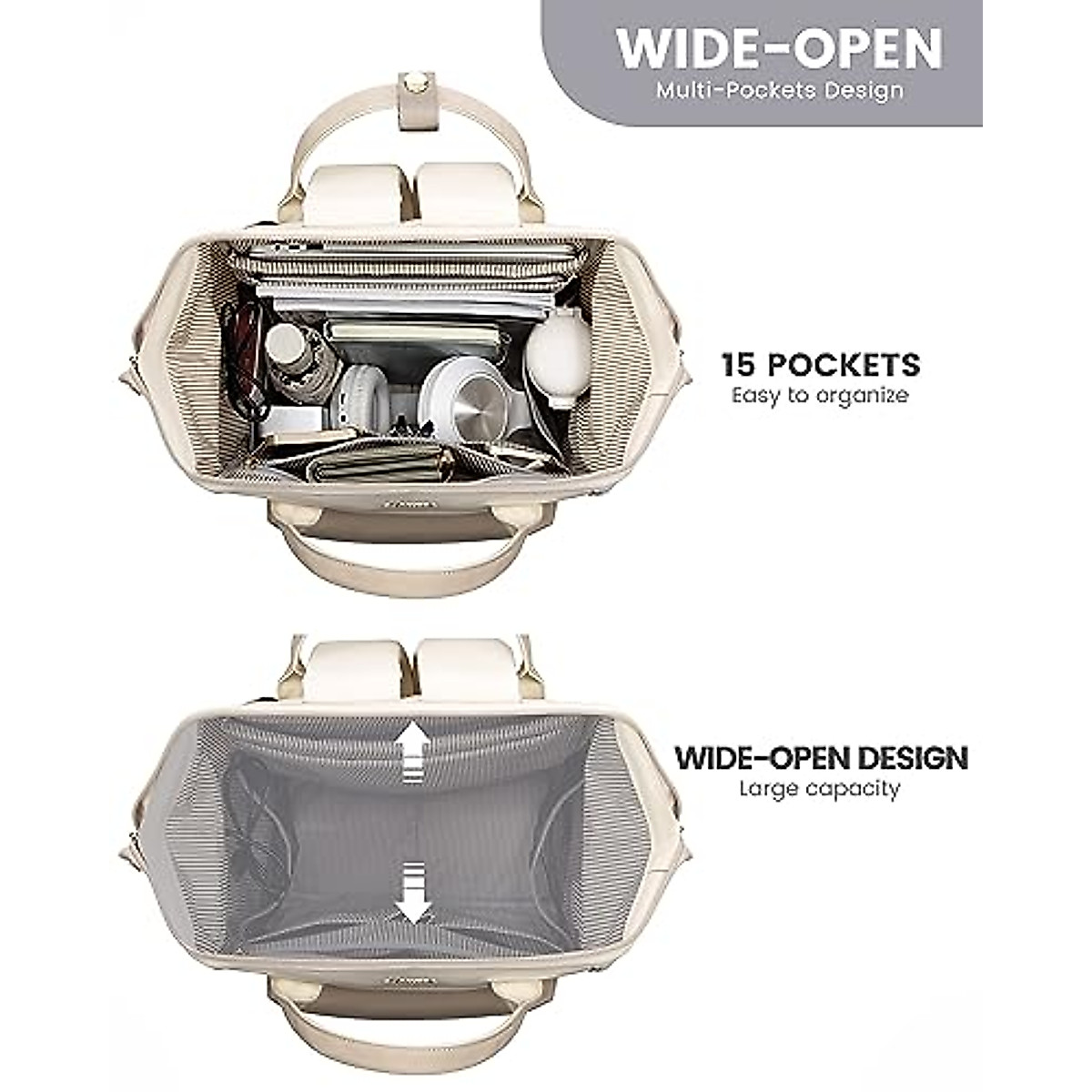 LOVEVOOK Laptop Backpack for Women Teacher Nurse Bag, 15.6 Inch Womens Work Bags, Waterproof Travel Backpack Purse, Business Computer Laptop Bag with USB Port