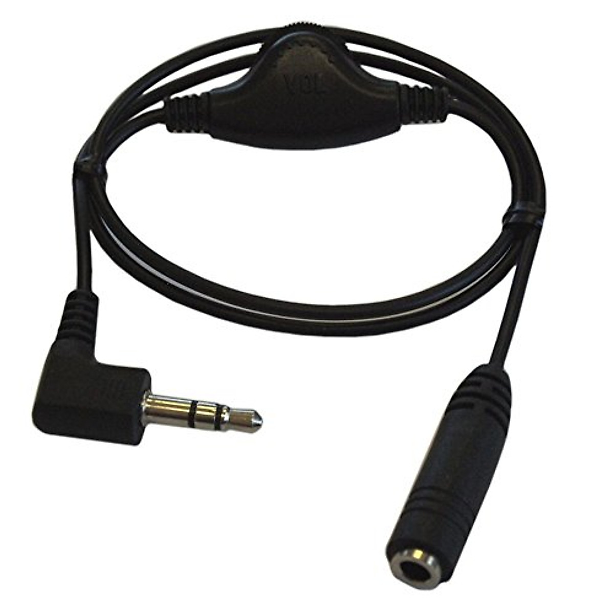 MyCableMart 10inch 3.5mm in-Line Volume Control Adapter for Headphone, Black
