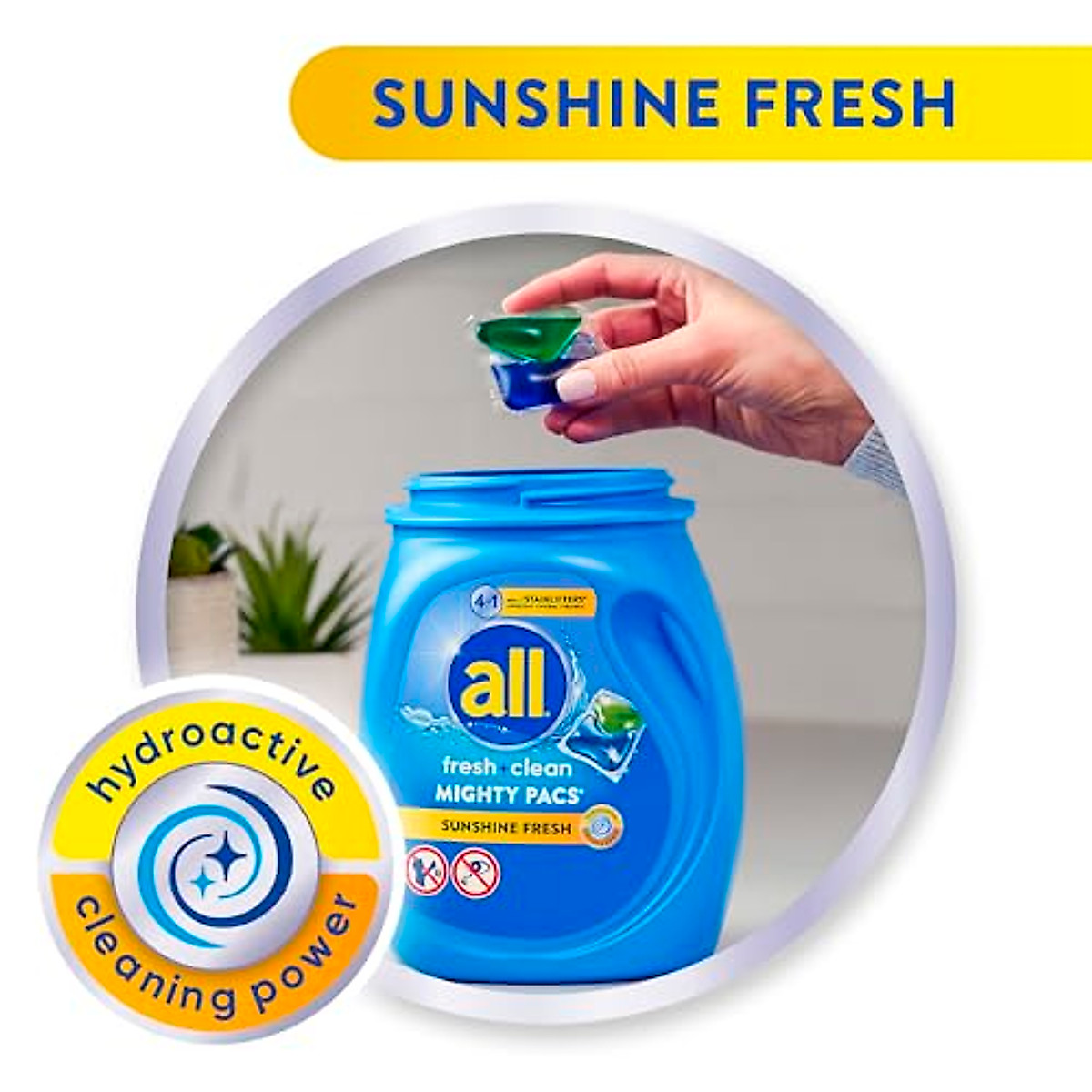 all with Stainlifters Original Mighty Pacs Laundry Detergent Pacs, 4 in 1 Stainlifters, One Tub, 75 Count