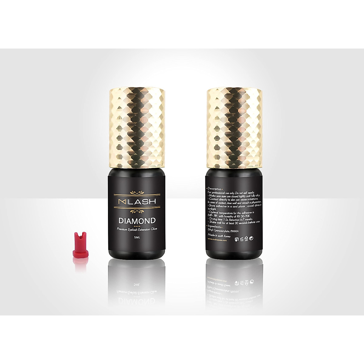 M|LASH Premium Eyelash Glue - Lash Extension Glue with 6-7 Weeks Retention, 1-2 Second Dry Time, 5ml - Volume & Classic Eye Lash Glue for Professional Use Only