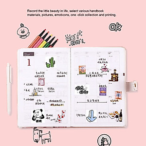 HEITIGN Set 10 Roll Printing Paper Mini Portable Bluetooth Photo Printer 57 x 25 mm White Self Adhesive Paper Portable Pocket Printer Labels Office Print Memo for Android iOS Accessories