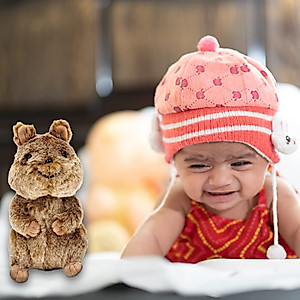 Whrigud Kawaii Quokka Kangaroo Plush Stuffed Animal Lifelike Short Tail Kangaroo Plushie Pillow Plush Toy Soft Stuffed Squirrel Pillows for Kids Gifts Home Decor 8.5'' (Quokka)