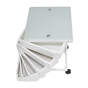 Kubx Rotating 4-Sided Mobile Storage Organizer with Glass Top Multiple Compartments