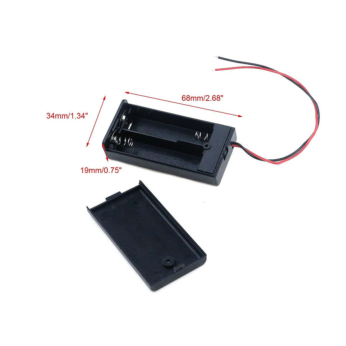 Semetall AA Battery Case On/Off Switch 12Pack 2 x 1.5V AA Battery Holder with Switch and Cap,AA Battery Storage Box with Leads and Switch