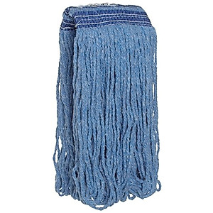 Rubbermaid Commercial FGE23600BL00 Universal Headband Wet Mop Head, Blue Blended Fiber, 16-ounce, Blue