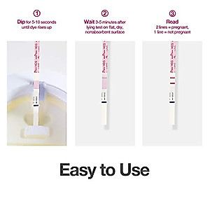Easy@Home Pregnancy Test Strips: Early Detection hCG Tests 25 Pack, EXP 11-30-2023 EZW1-S-25