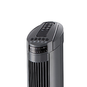 Simple Deluxe 32 Inch Electric Oscillating Tower Fan with Remote Control for Indoor, Bedroom and Home Office, Black