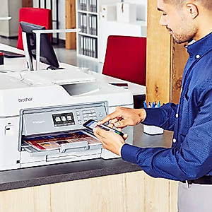 Brother MFC-J6545DW INKvestmentTank Color Inkjet All-in-One Printer with Wireless, Duplex Printing, 11" x 17" Scan Glass and Upto 1-Year of Ink-in-Box, MFC-J6545dw, Amazon Dash Replenishment Ready