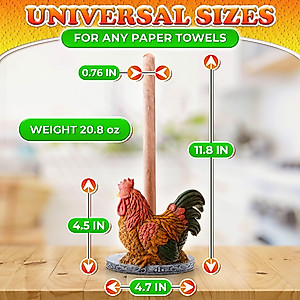 Country Red Rooster Paper Towel Holder by Alpenkok