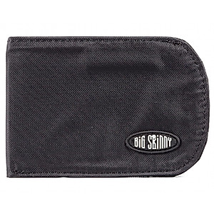 Big Skinny Men's RFID Blocking Curve Bi-Fold Slim Wallet, Holds Up to 20 Cards, Black