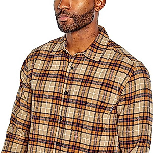 Eddie Bauer Bristol Men's Flannel Shirt - Khaki Plaid XX-Large