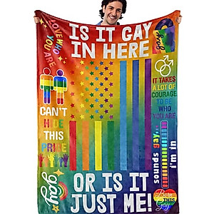 InnoBeta LGBTQ Blanket, LGBT Gifts for Gay, Lesbian, Transexual, Friends, Besties, Gay Pride, Rainbow, Soft Throw Blanket, 50x65 Inches, Gay